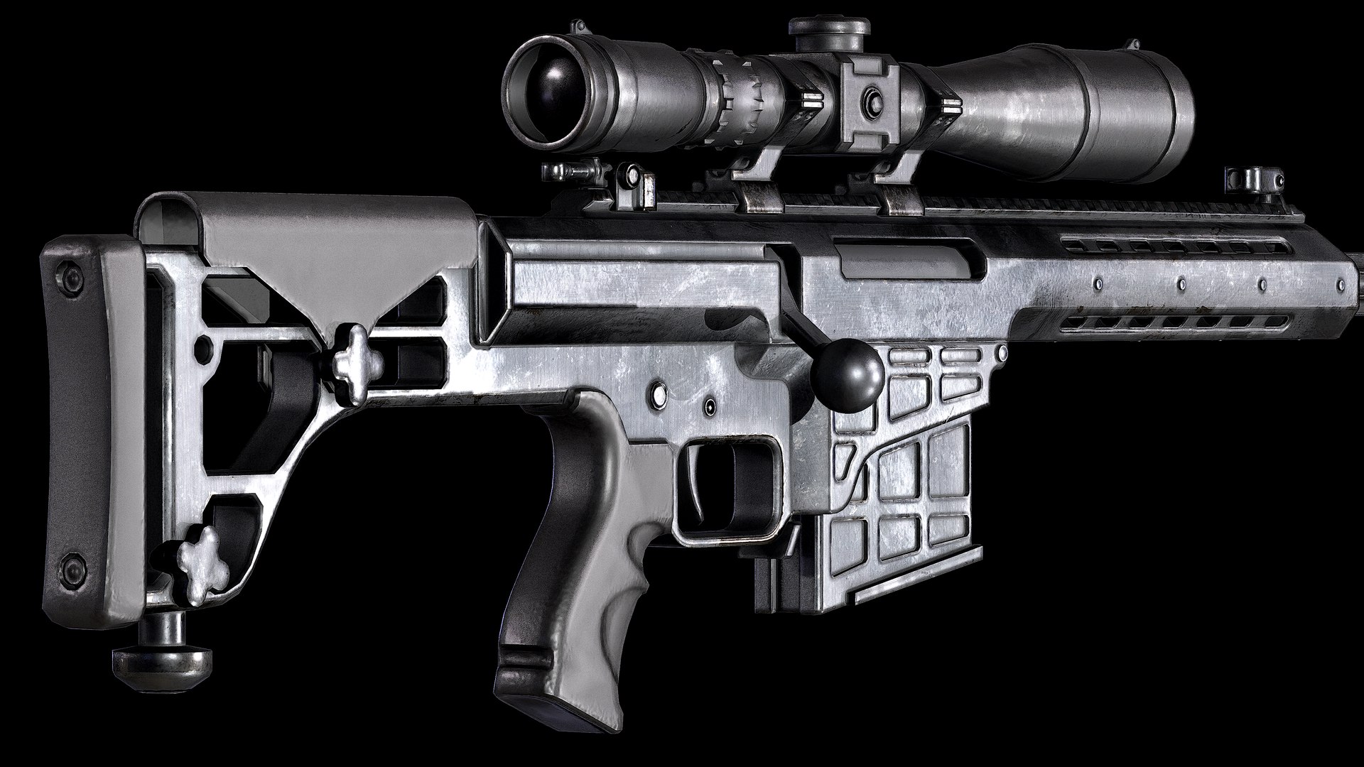 3D Barret M98B Sniper Rifle PBR Low-poly Model - TurboSquid 1805909