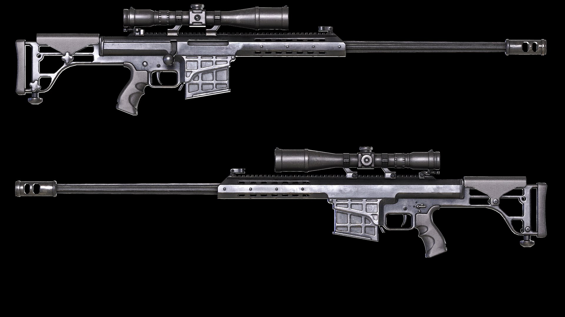 3D Barret M98B Sniper Rifle PBR Low-poly Model - TurboSquid 1805909