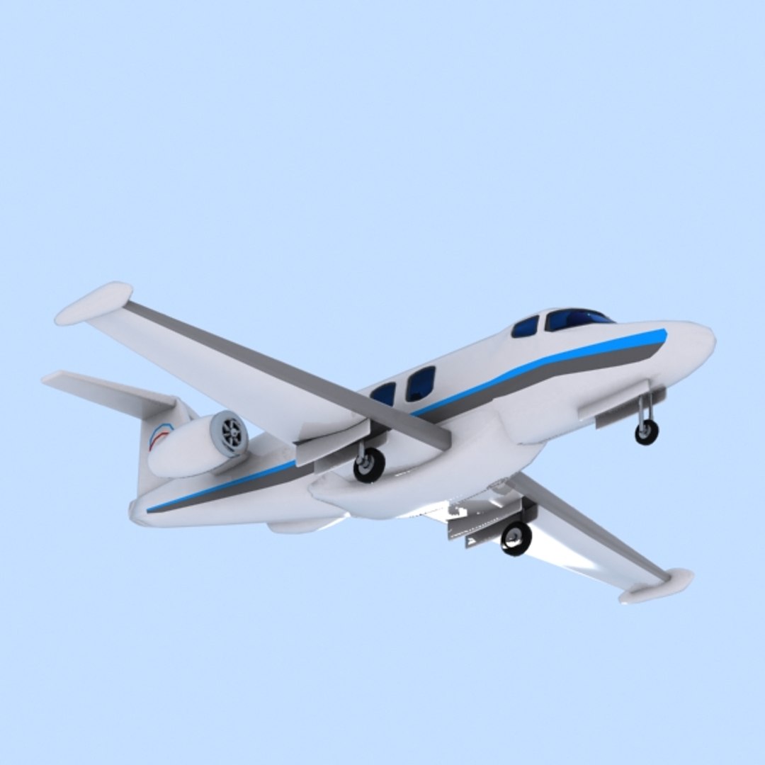 3d Cartoon Private Jet Model