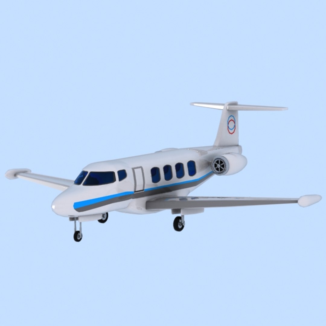 3d Cartoon Private Jet Model