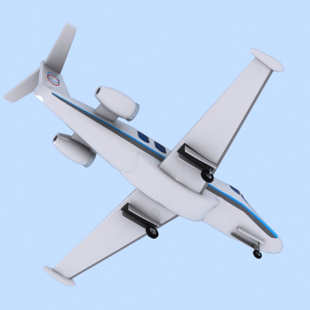 3d Cartoon Private Jet Model