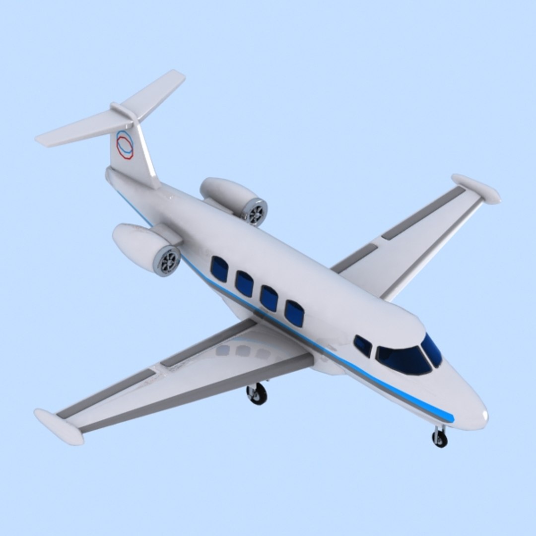 3d Cartoon Private Jet Model
