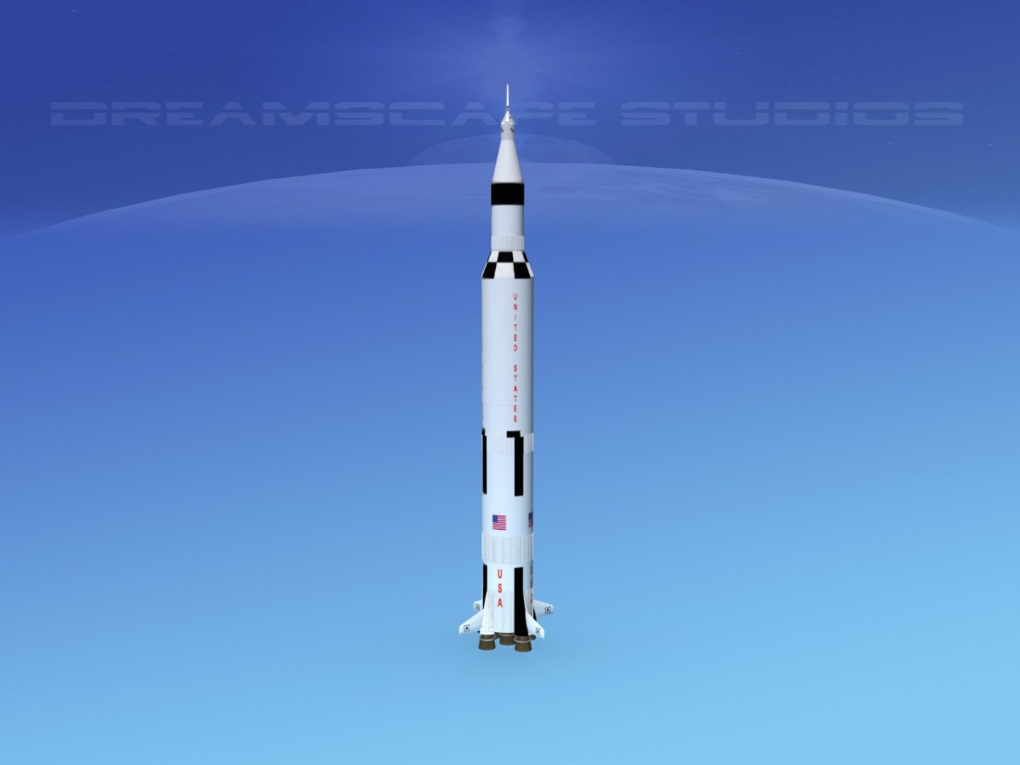 3d Rocket Engines Launch Saturn V