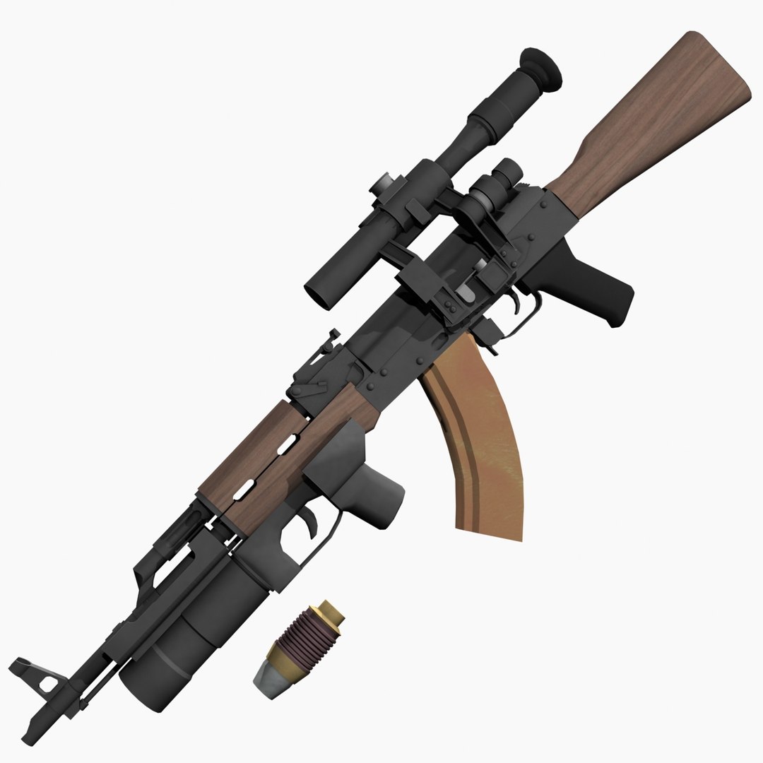 3d model akm rifle