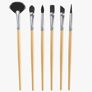paint brushes 04 set 3d model