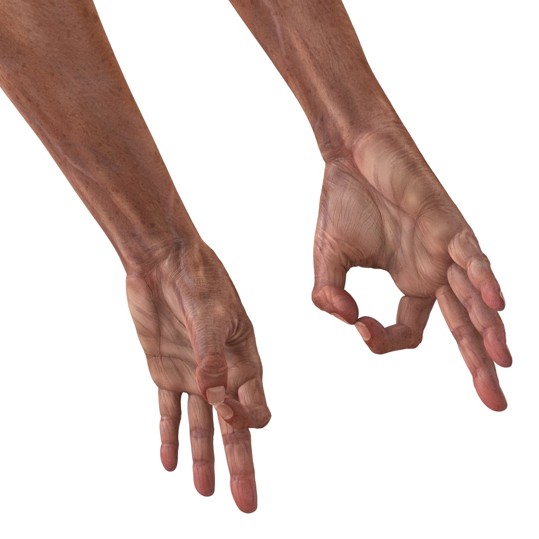 3d Old Man Hands Pose Model