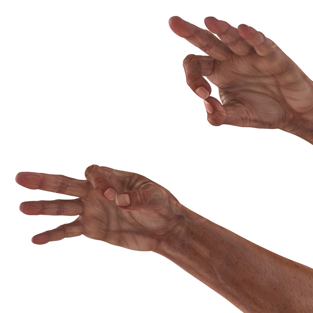 3d Old Man Hands Pose Model