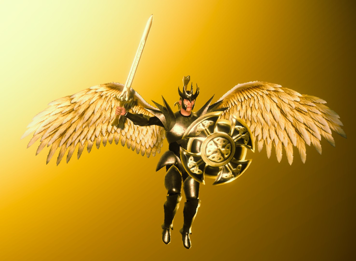 3D Animated Low Poly Angel Knight Material Variations TO UNITY - TurboSquid 2005257