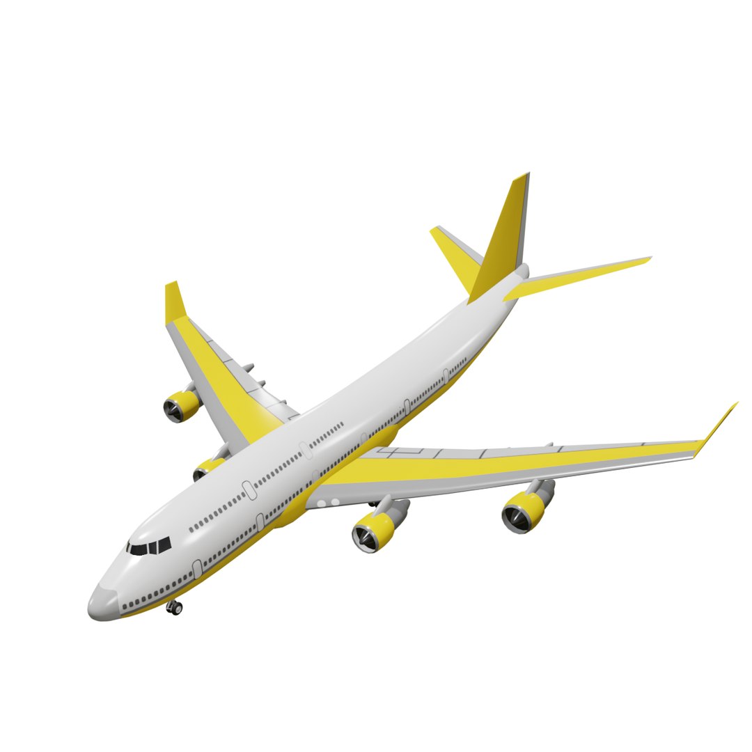 Boeing 747 yellow costume texture 3D 모델 - TurboSquid 2035408