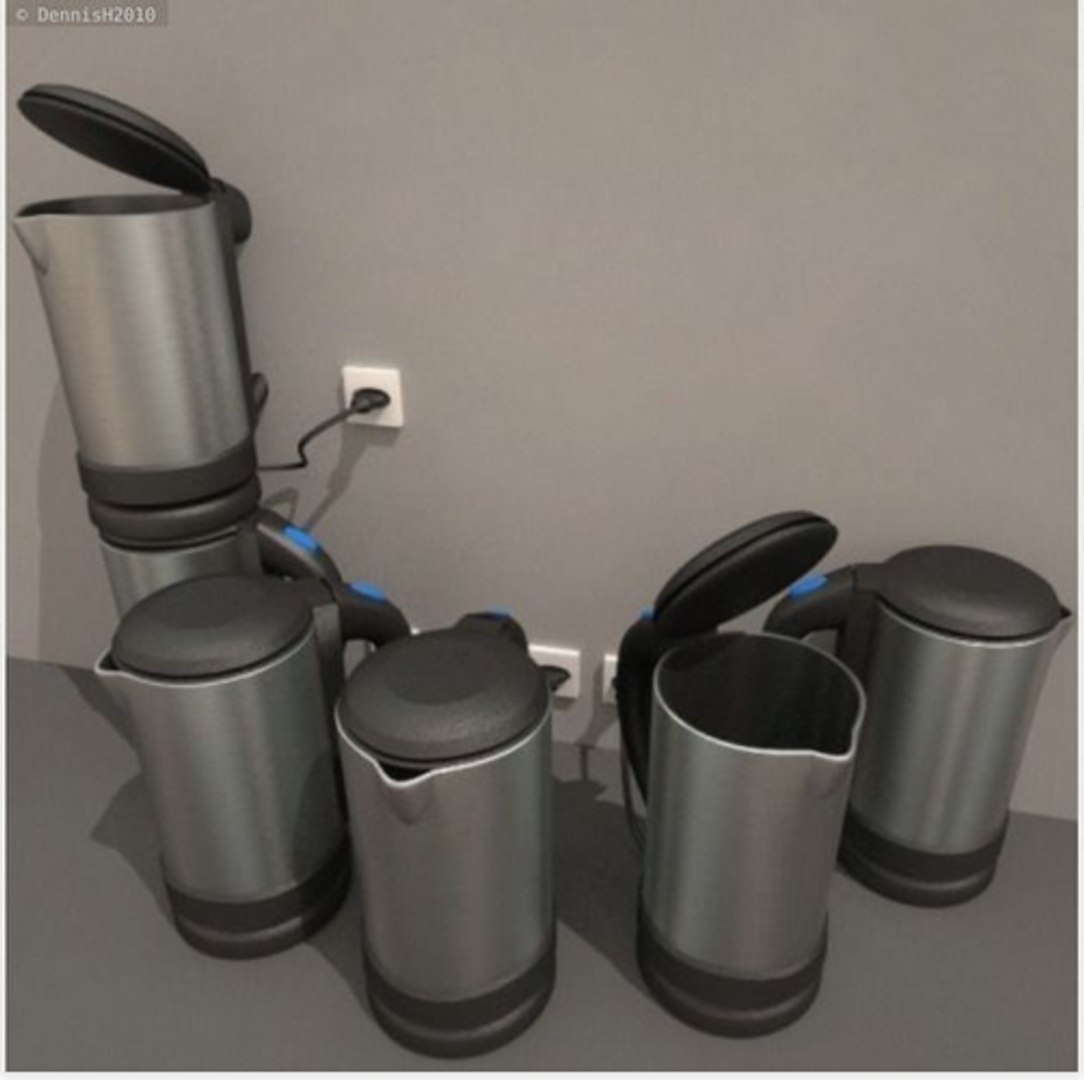 3d model water boiler rigged electric