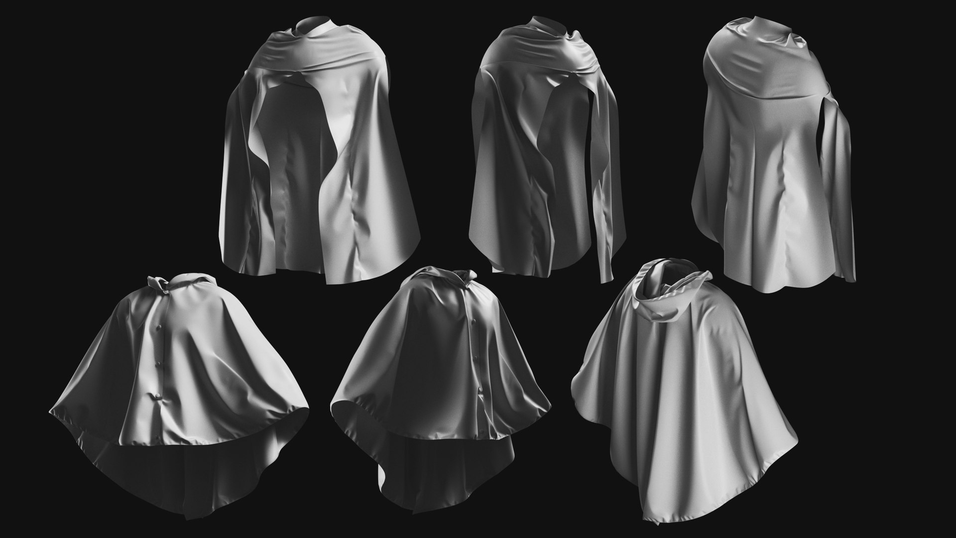 Basemesh Cape Hood Collection 3D - TurboSquid 2190260