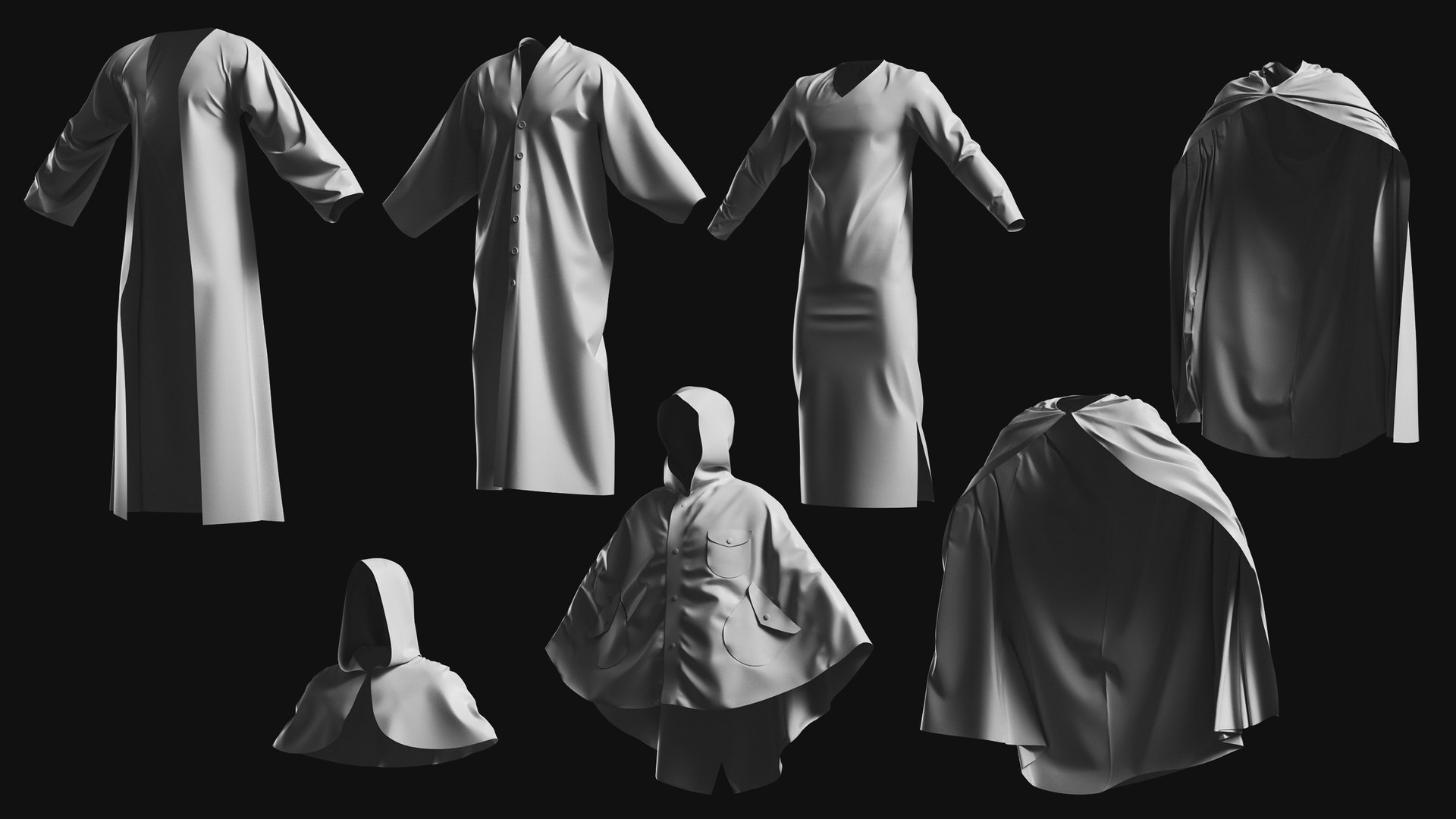 Basemesh Cape Hood Collection 3D - TurboSquid 2190260
