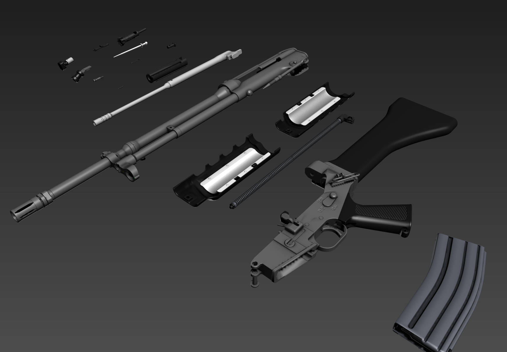 3d max korean k2 gun