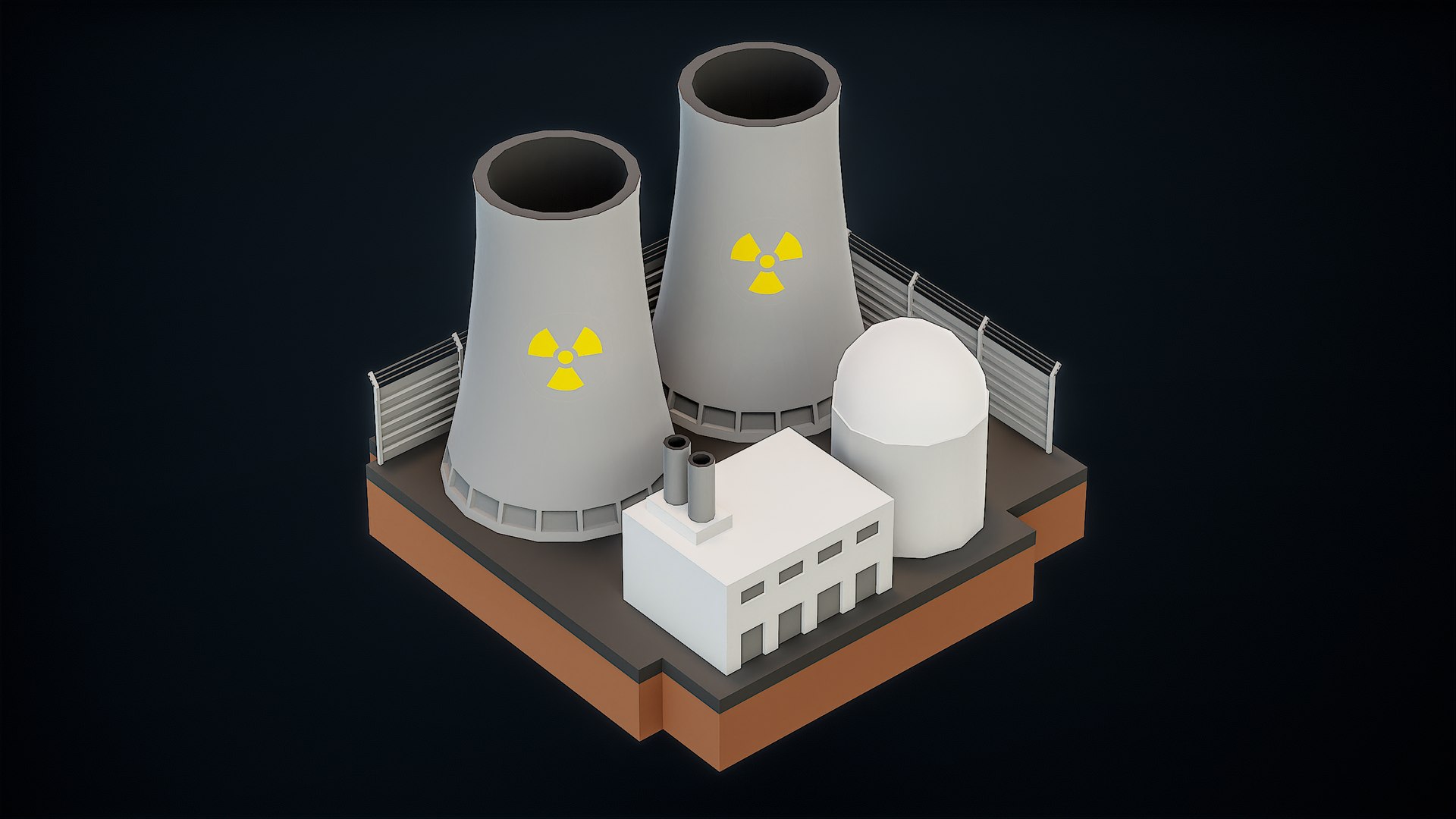 Lowpoly Cartoon Nuclear Power Plant PBR 3D model - TurboSquid 2153841