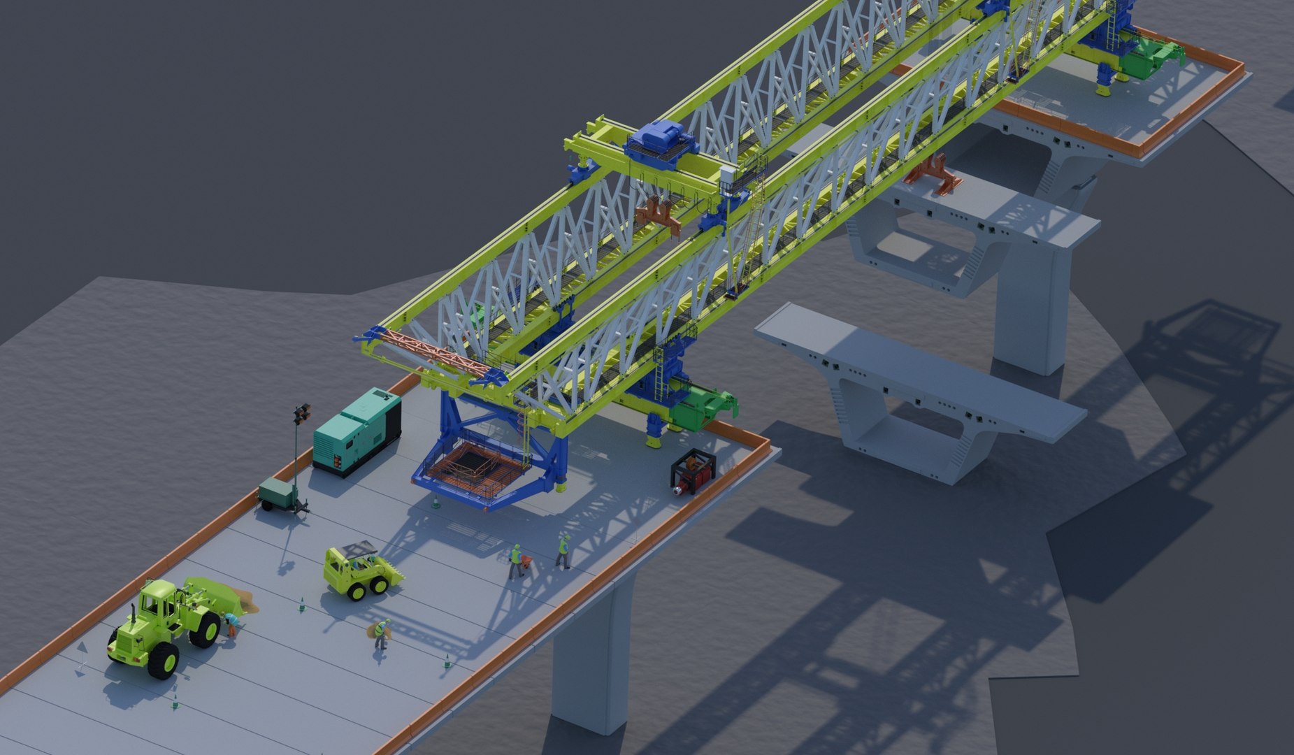 3D Highway Bridge Girder Launching Gantry Crane - TurboSquid 2037545