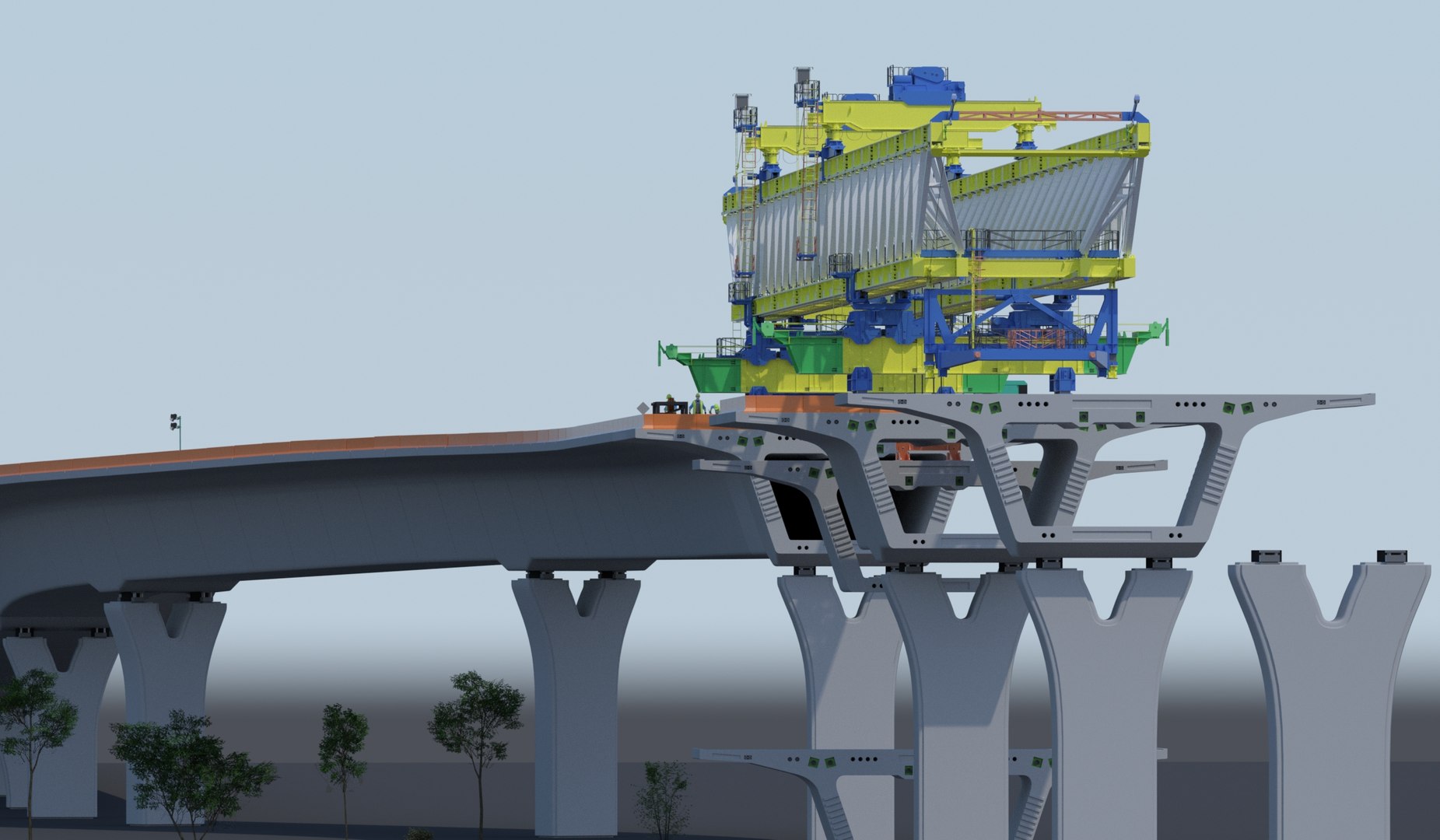 3D Highway Bridge Girder Launching Gantry Crane - TurboSquid 2037545