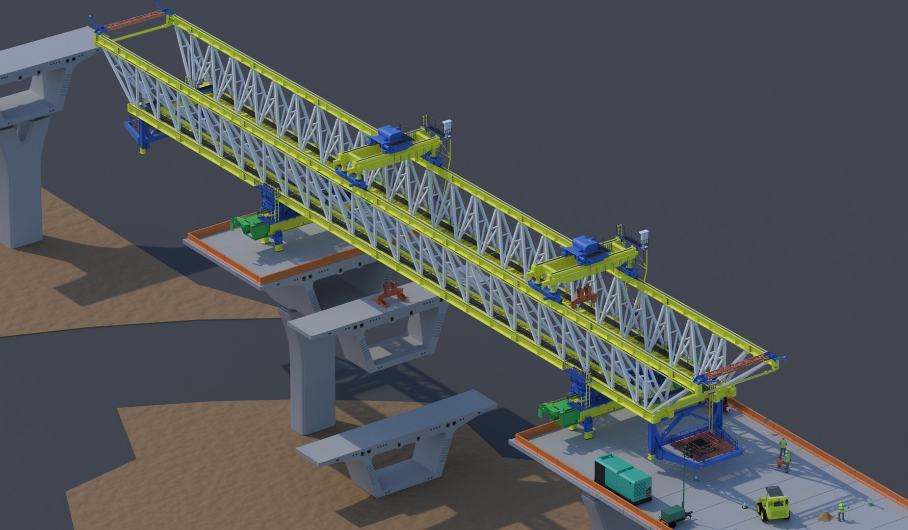 3D Highway Bridge Girder Launching Gantry Crane - TurboSquid 2037545