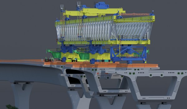modelo 3d Highway bridge Girder Launching Gantry Crane - TurboSquid 2037545