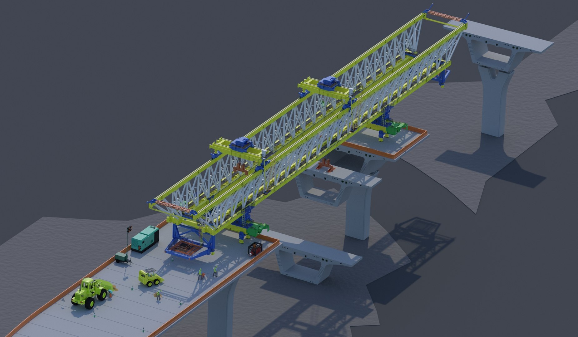 3D Highway Bridge Girder Launching Gantry Crane - TurboSquid 2037545