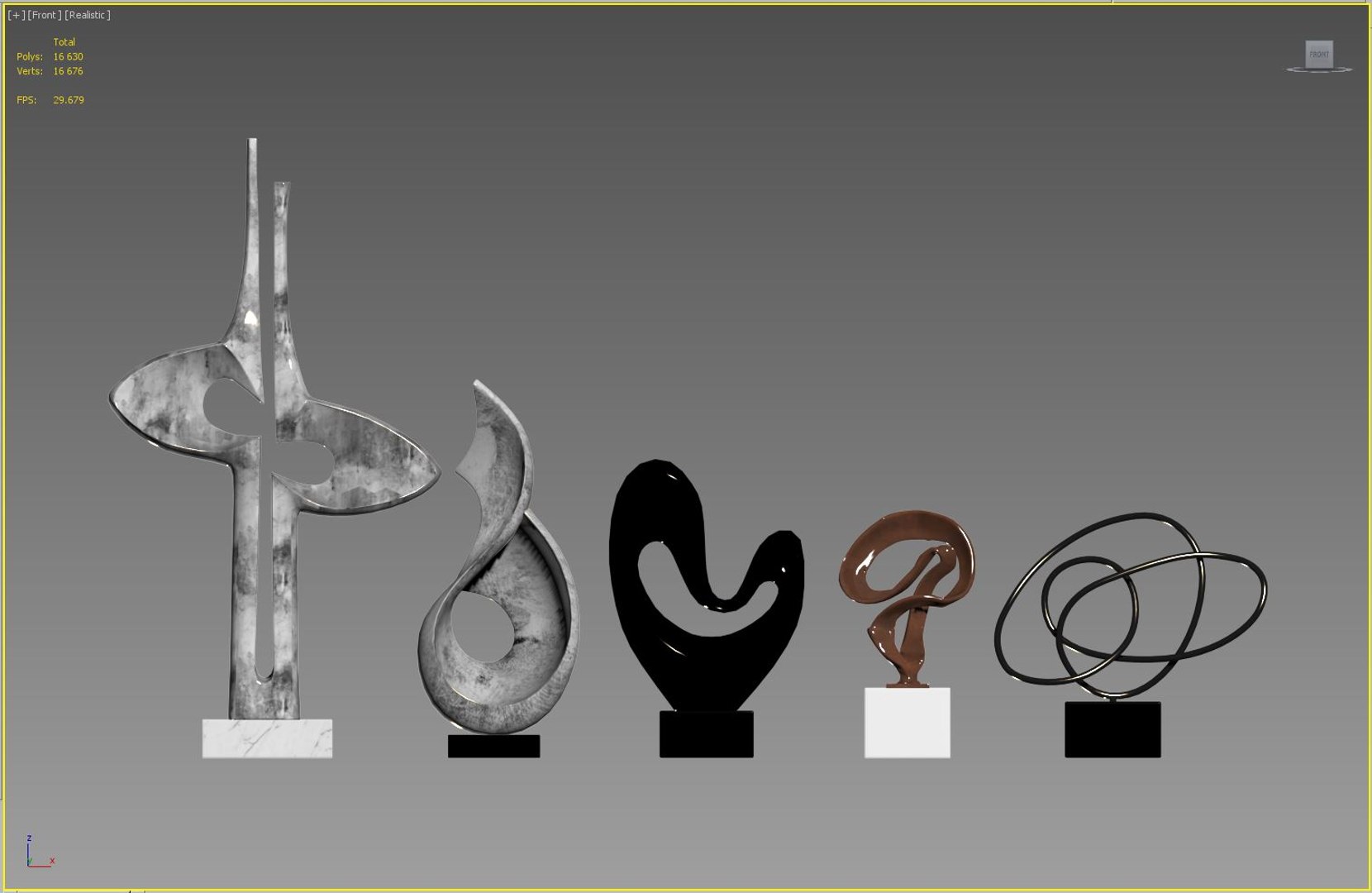 3D Abstract Sculptures Model - TurboSquid 1609015