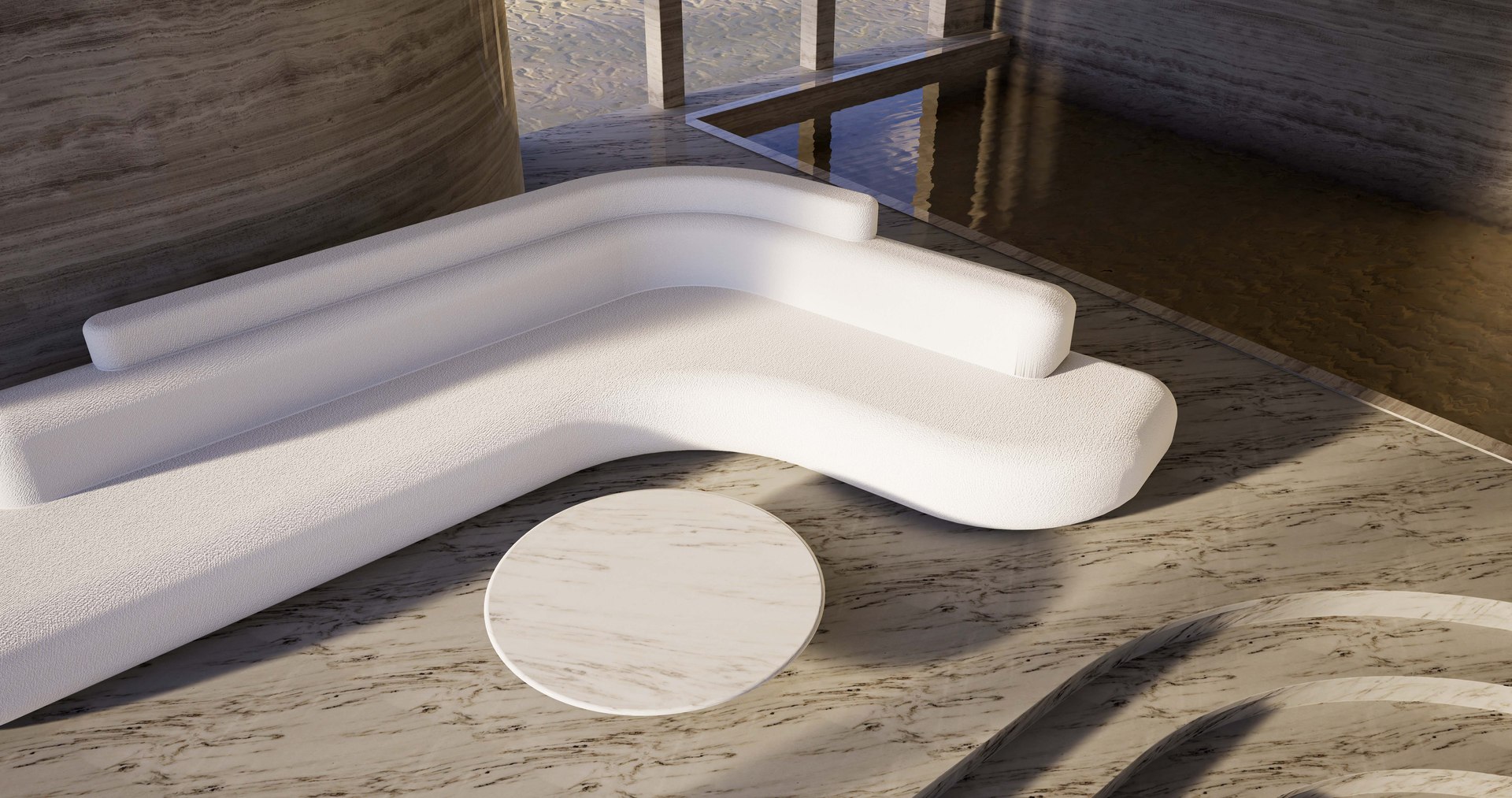 Curved Sofa 3D Model Model - TurboSquid 2038501