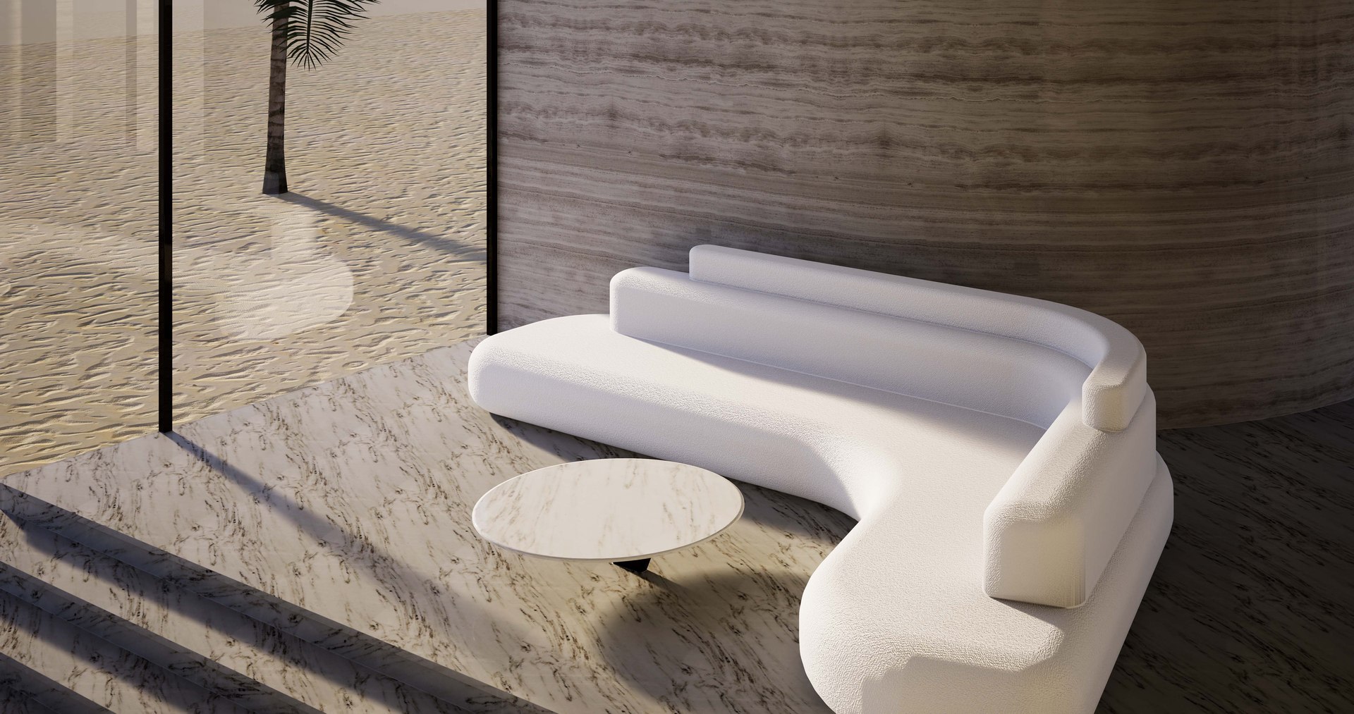 Curved Sofa 3D Model Model - TurboSquid 2038501