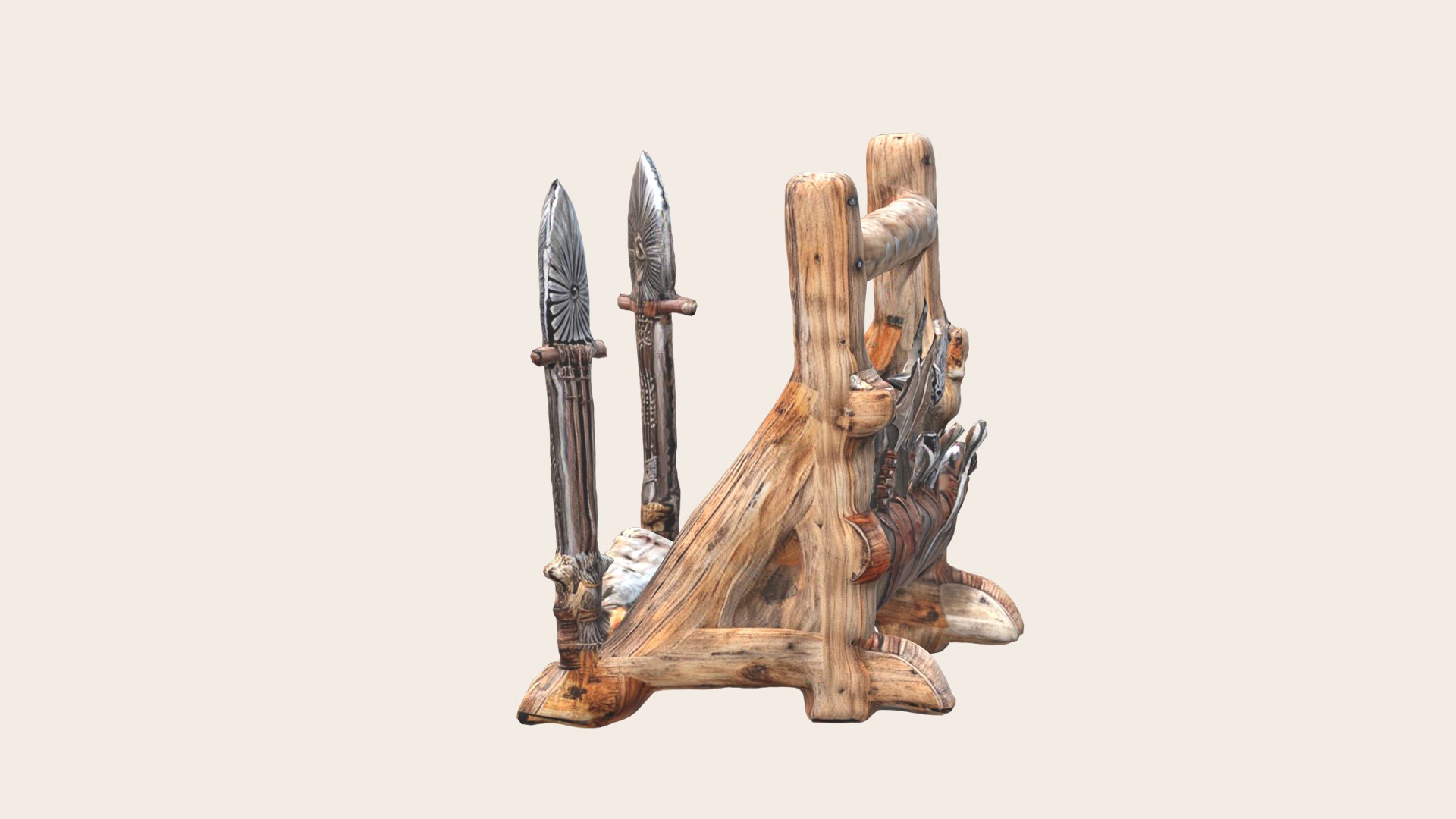 3D Wooden Weapon Rack - TurboSquid 2205302