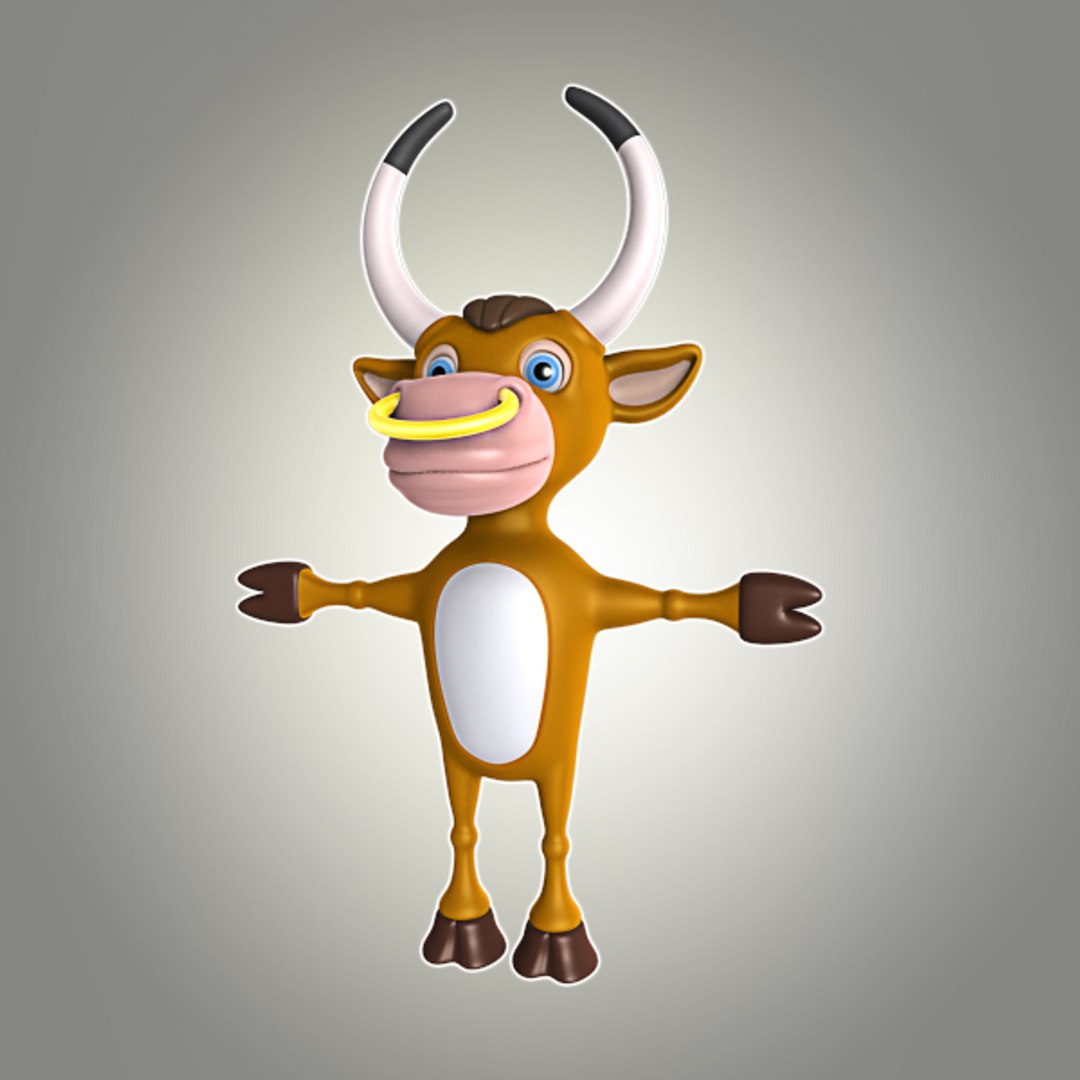 3d Bull Cartoon Model