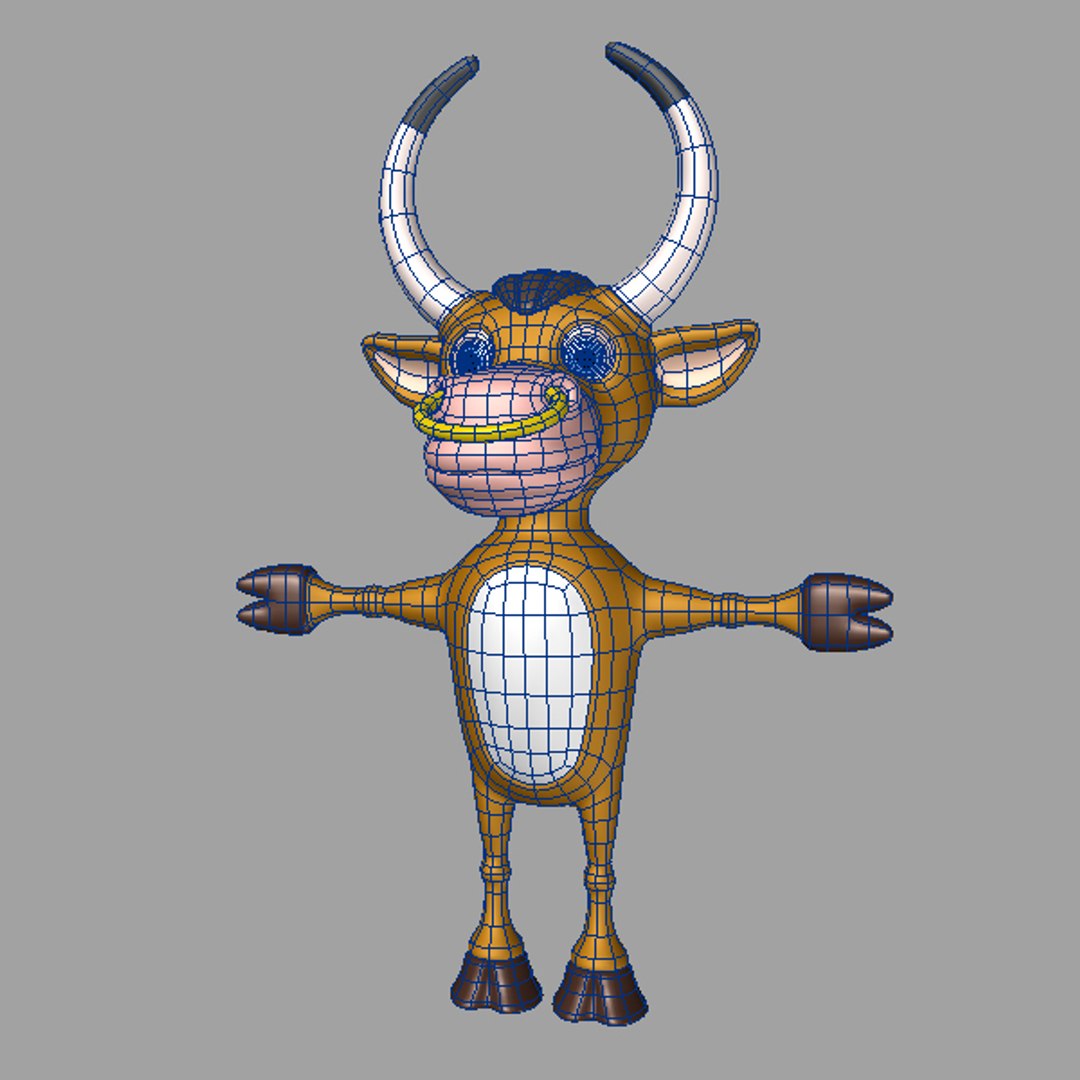 3d Bull Cartoon Model