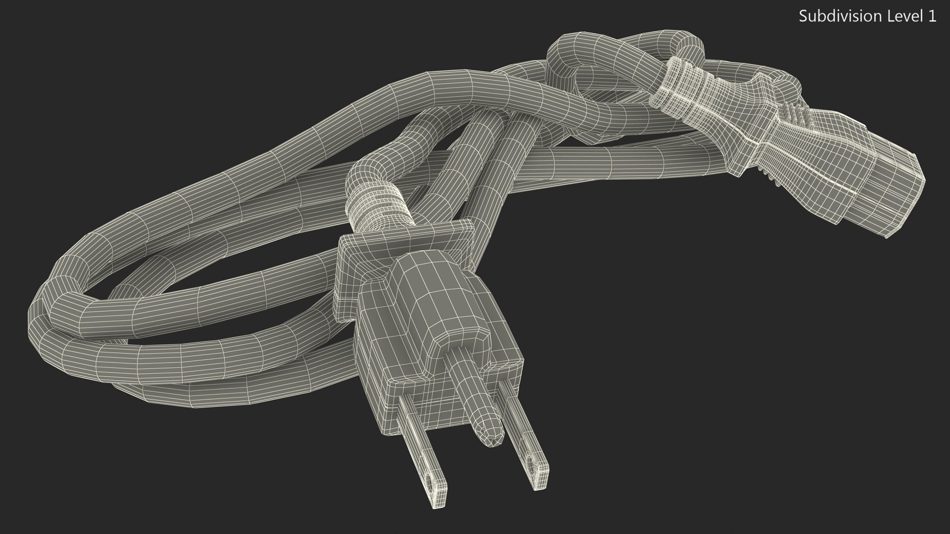 Power Cord With Electrical Plug 3D Model - TurboSquid 2236299