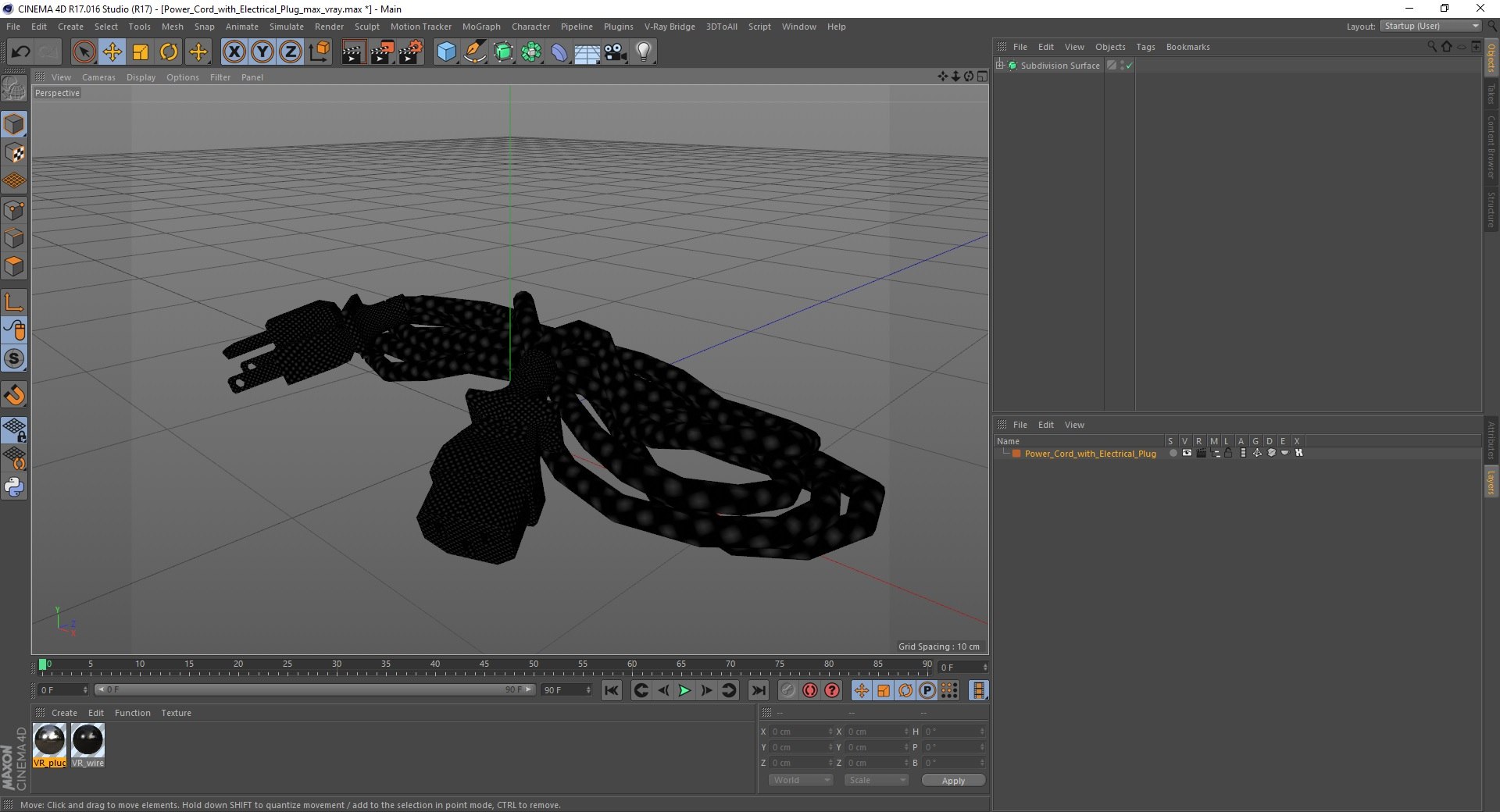 Power Cord With Electrical Plug 3D Model - TurboSquid 2236299