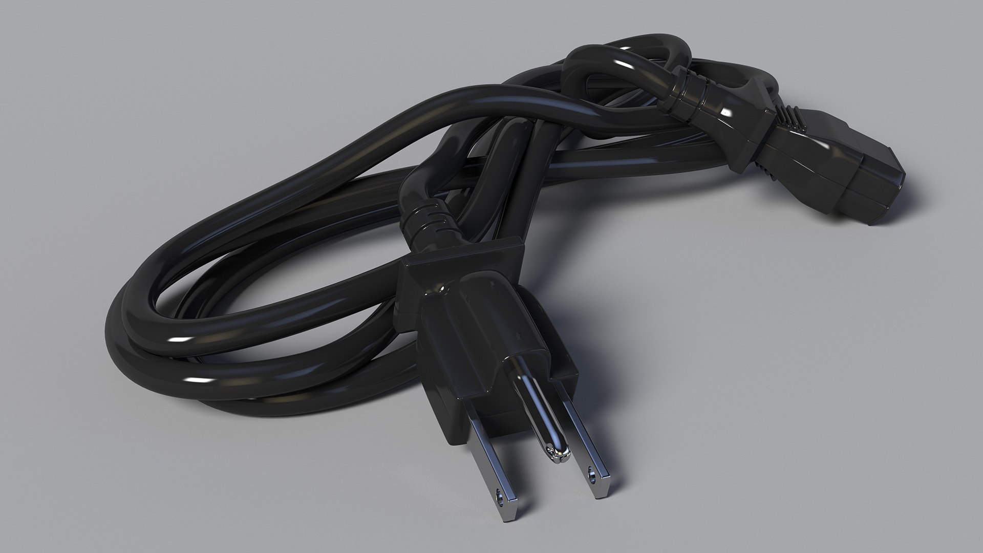 Power Cord With Electrical Plug 3D Model - TurboSquid 2236299