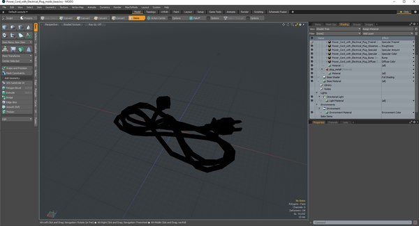 modelo 3d Cable de alimentación con enchufe eléctrico - TurboSquid 2236299