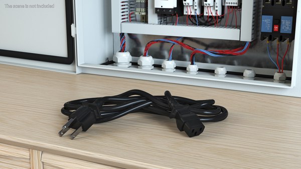 電源プラグ付き電源コード3Dモデル - TurboSquid 2236299