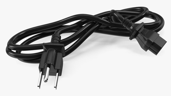 3D модель Шнур питания с электрической вилкой - TurboSquid 2236299
