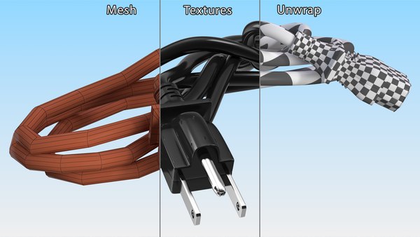 modelo 3d Cable de alimentación con enchufe eléctrico - TurboSquid 2236299