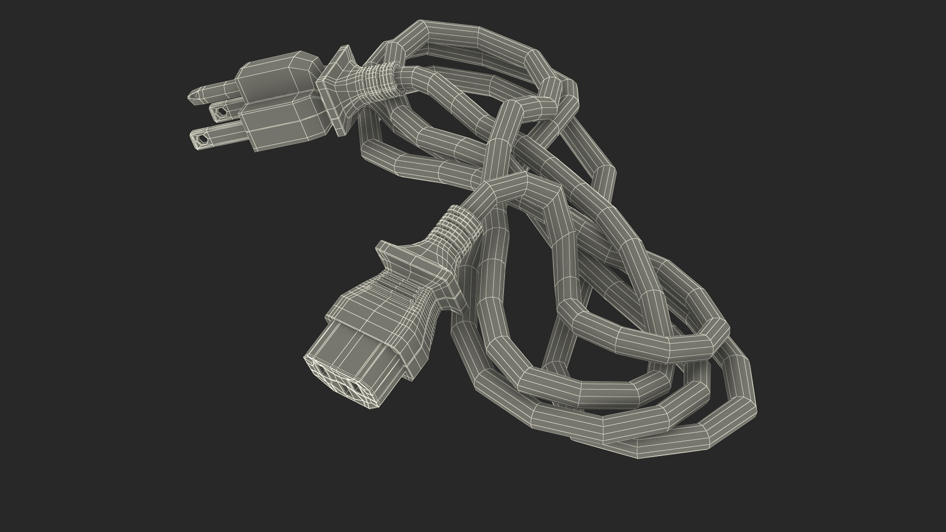 Power Cord With Electrical Plug 3D Model - TurboSquid 2236299