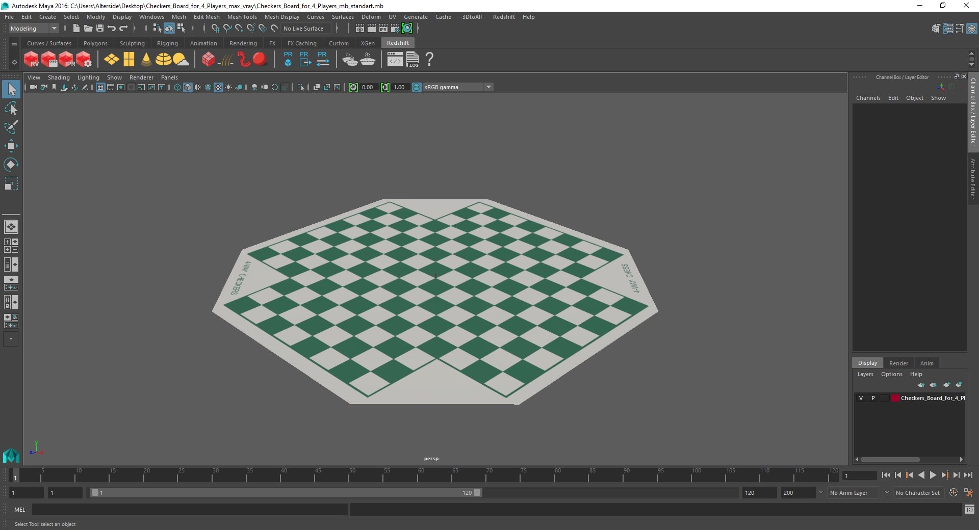 3D Checkers Board For 4 Players Model - TurboSquid 2006699