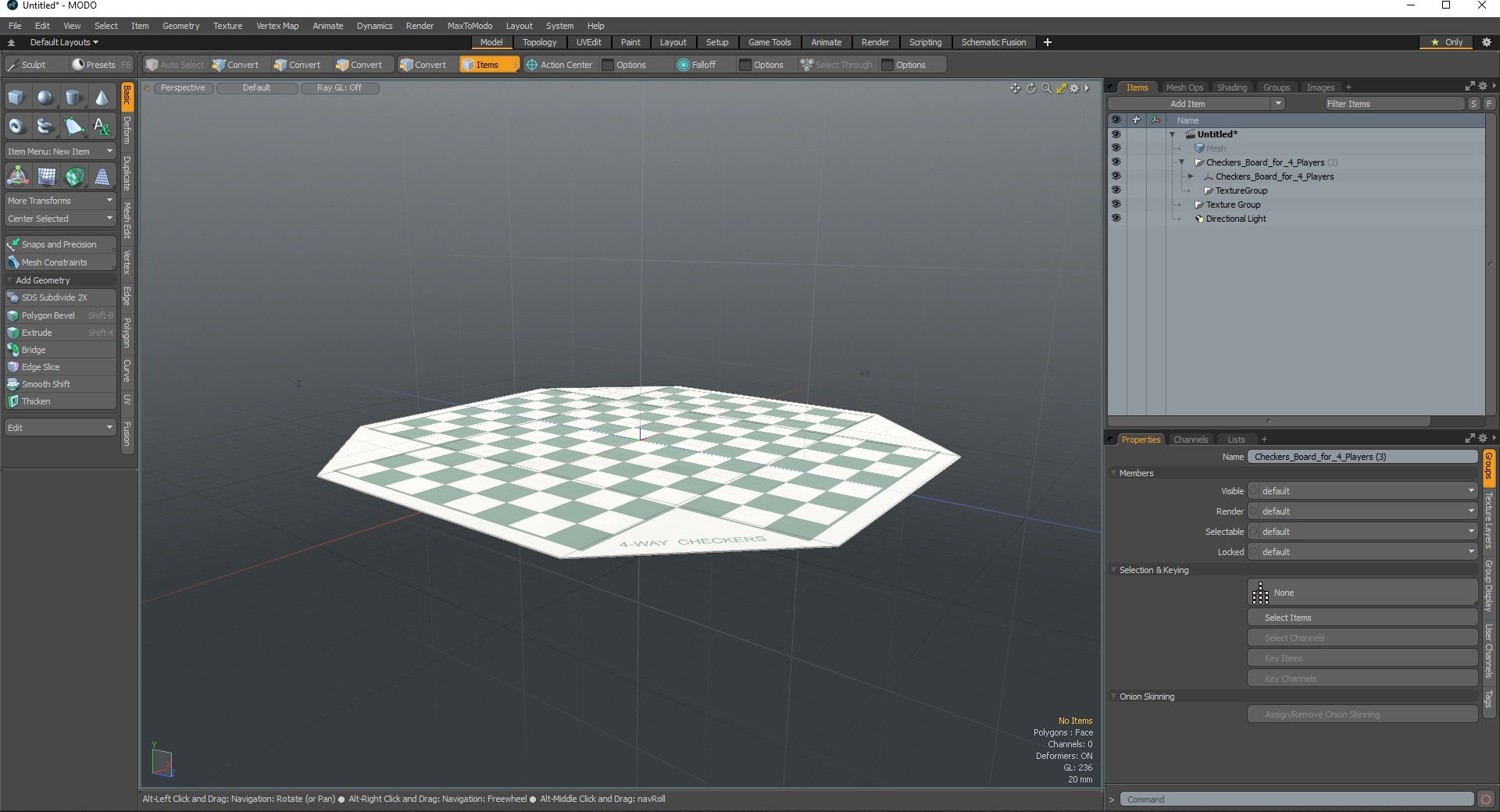 3D Checkers Board For 4 Players Model - TurboSquid 2006699