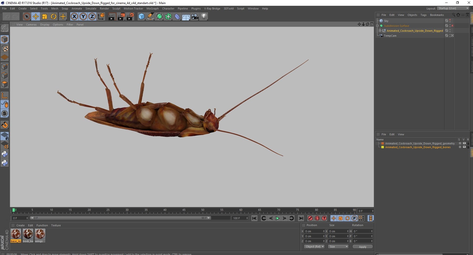 3D Animated Cockroach with Bait Collection for Cinema 4D model ...