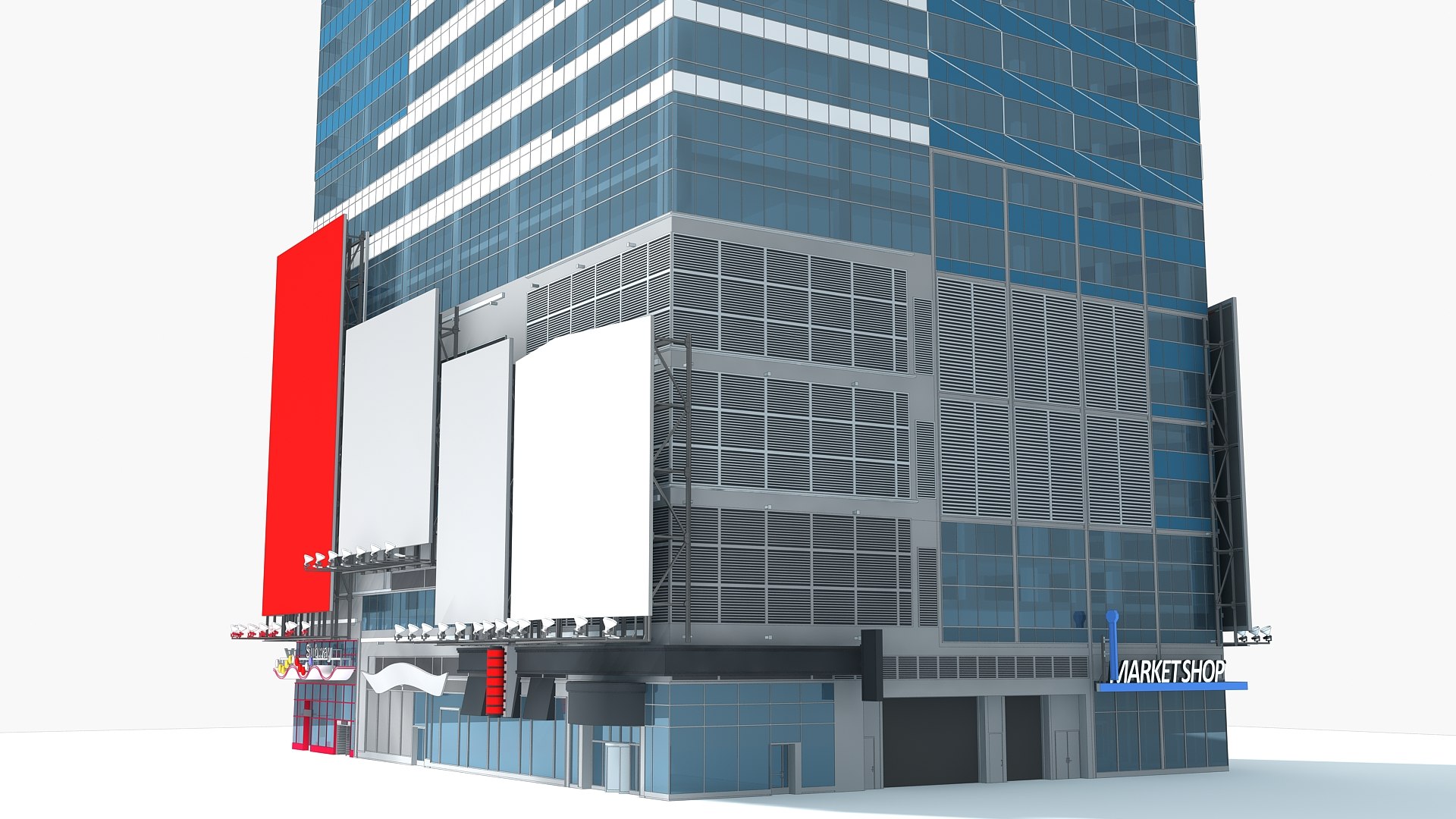 3D 7 Square Building - TurboSquid 1660644