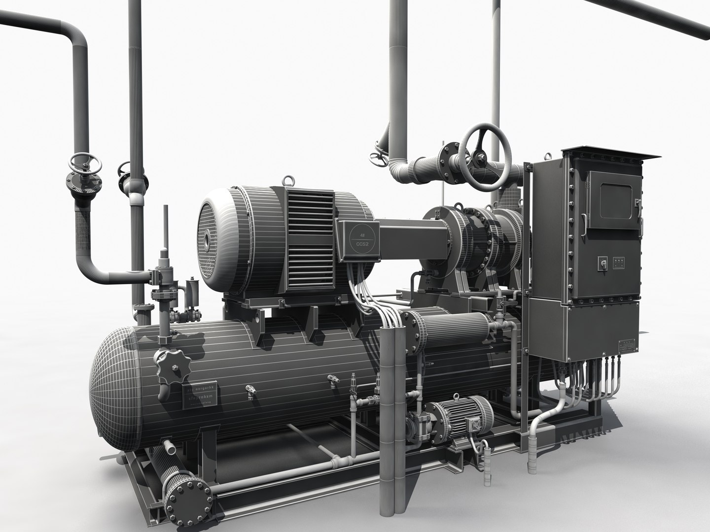 3D Ammonia Compressor Model - TurboSquid 2085067