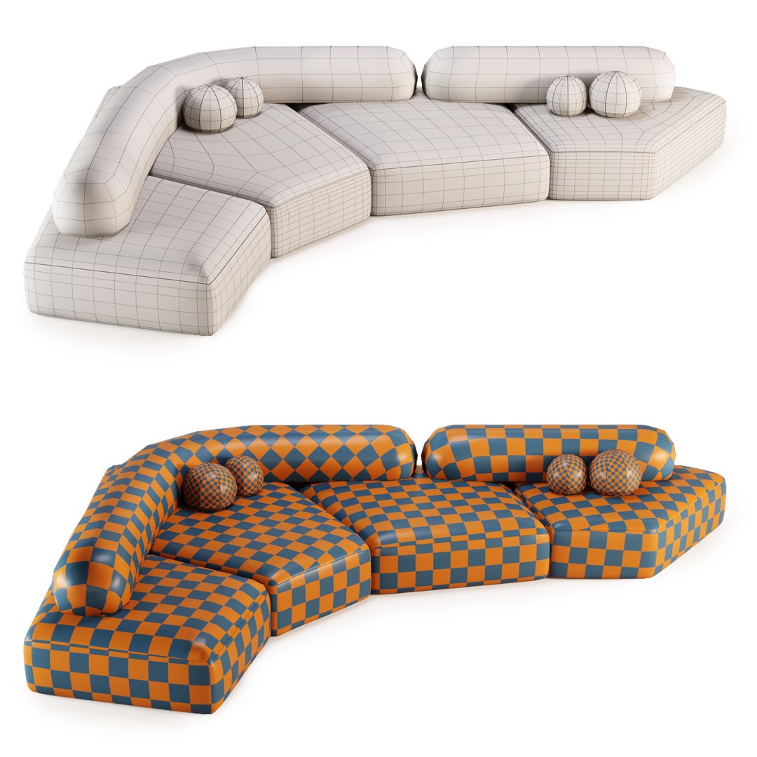 3D On The Rocks Sofa model - TurboSquid 2103057