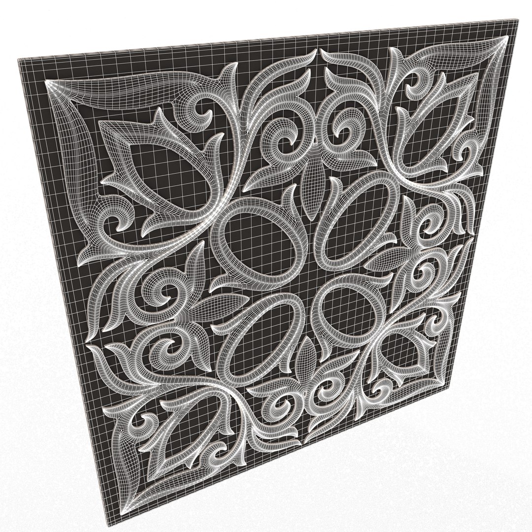 3D Carved Tile 01 Model - TurboSquid 1948299