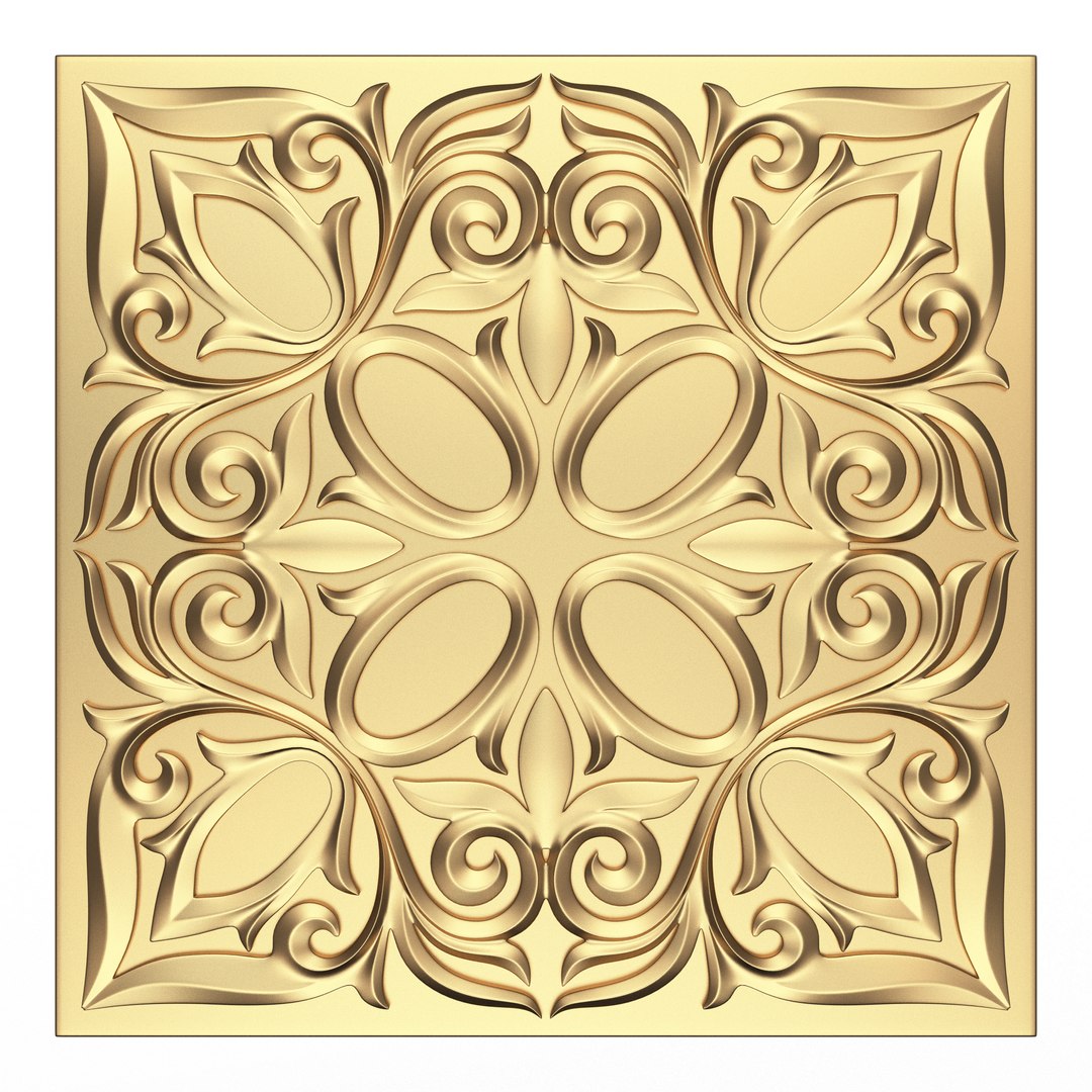 3D Carved Tile 01 Model - TurboSquid 1948299