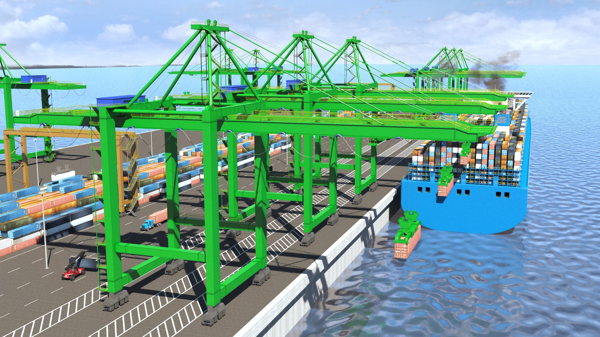 3D Model Port Container Terminal - TurboSquid 1587778
