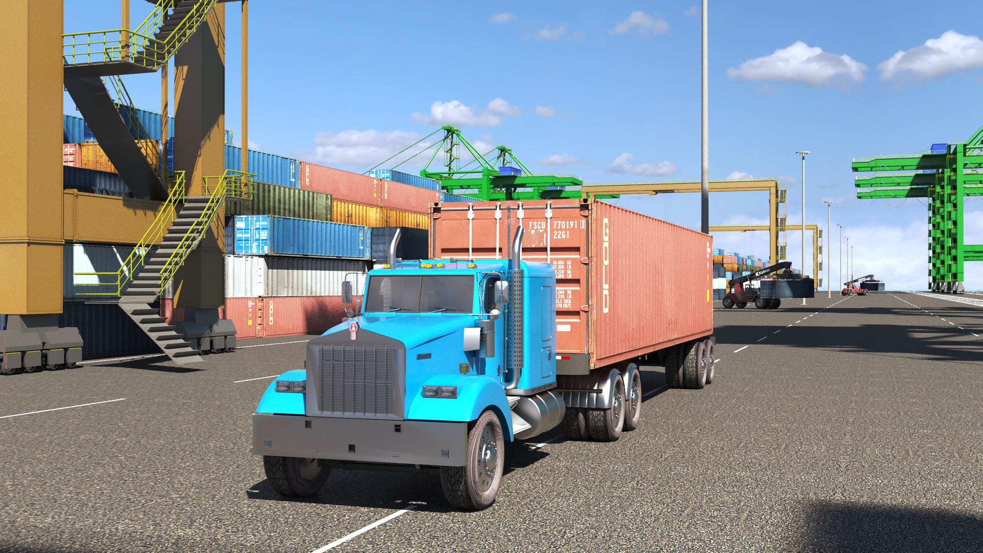 3D Model Port Container Terminal - TurboSquid 1587778