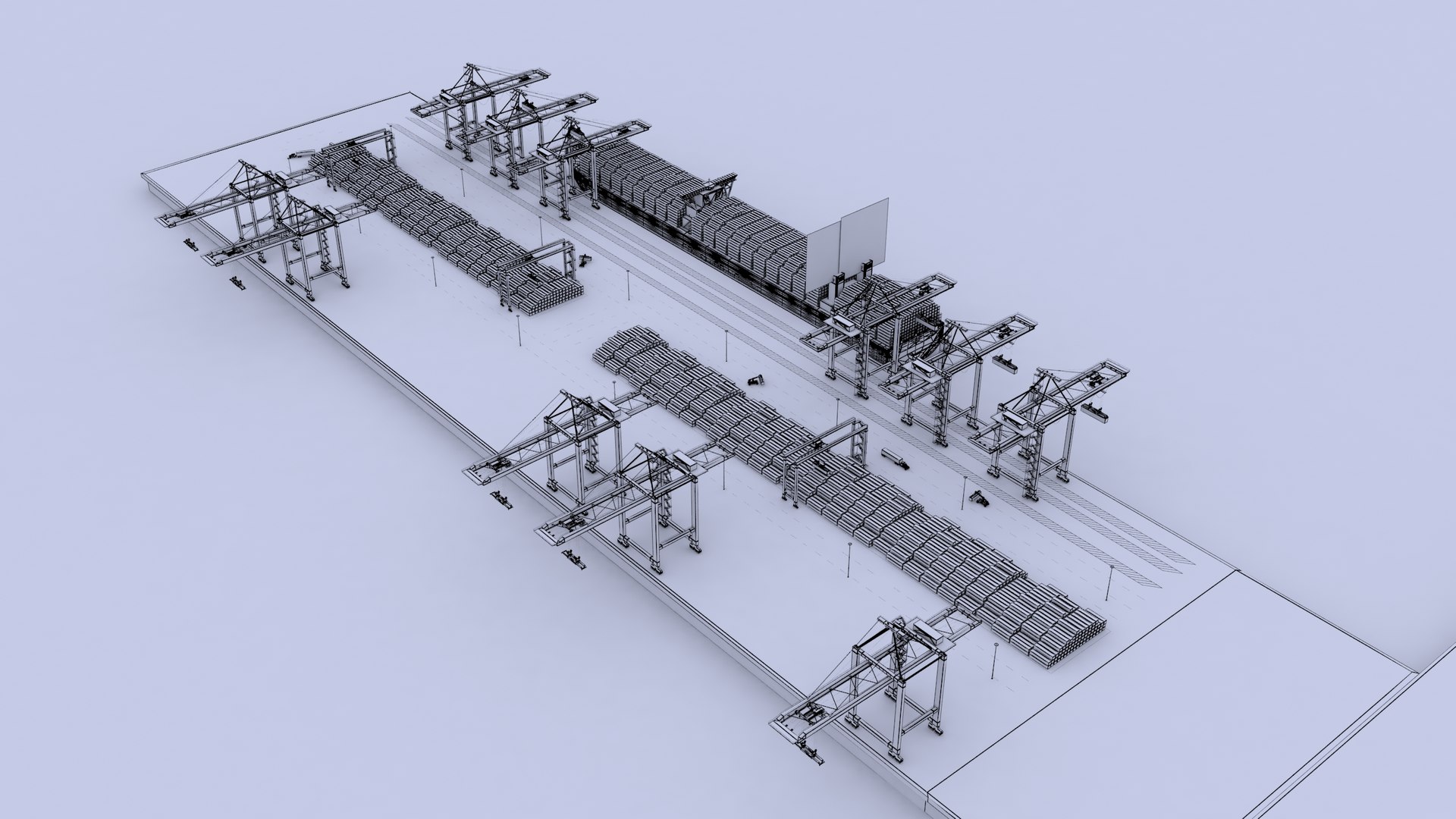 3D model port container terminal - TurboSquid 1587778