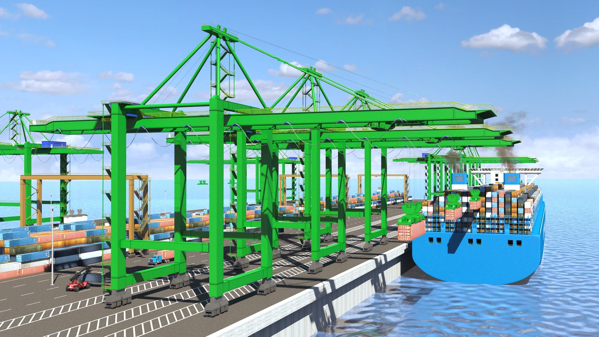 3D Model Port Container Terminal - TurboSquid 1587778