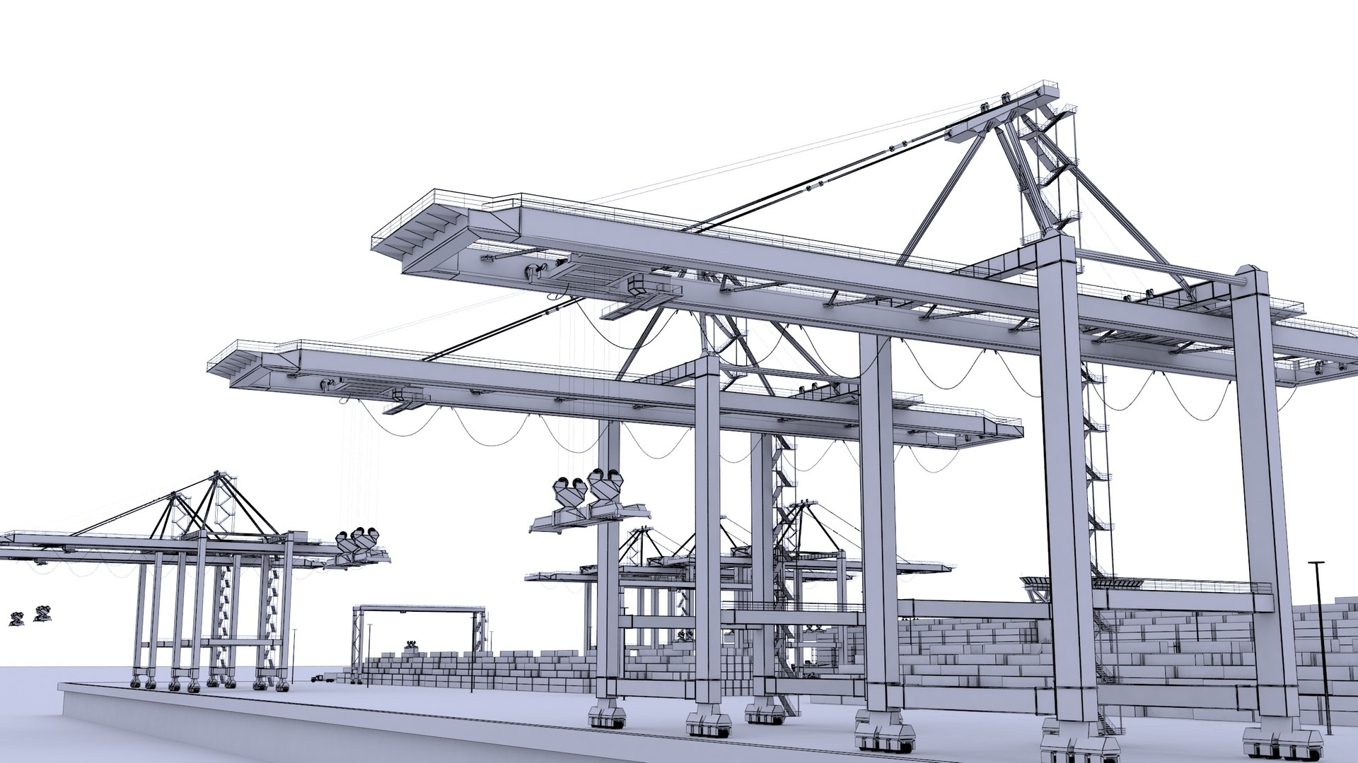 3D model port container terminal - TurboSquid 1587778